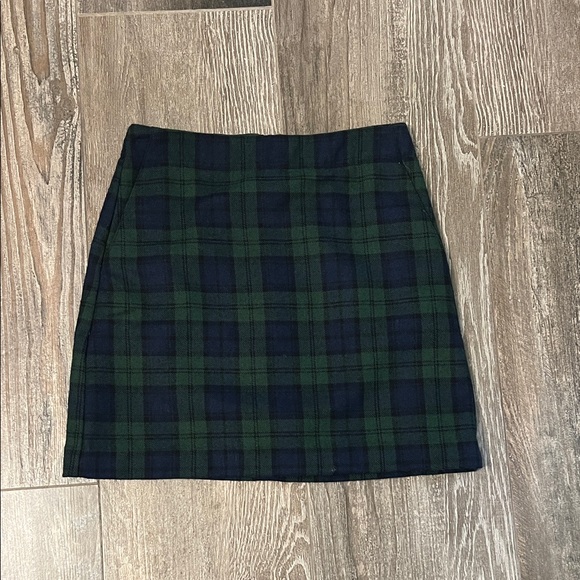 LOFT | Skirts | Loft Green And Blue Plaid Mini Skirt | Poshmark